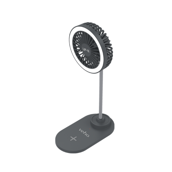 Veho UF-2 USB 3-in-1 Desktop Fan, Smartphone Charger & LED Lamp | veho
